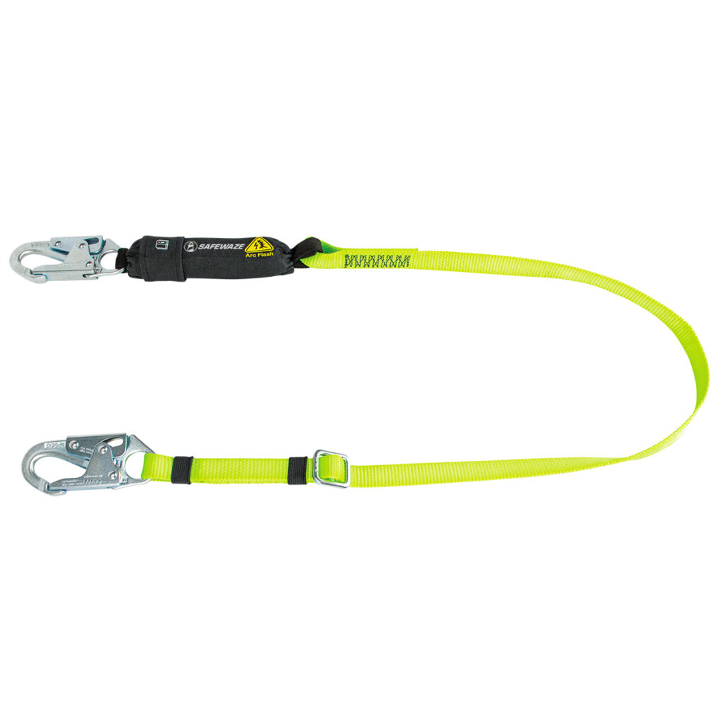 Arc Flash 4'-6' Adjustable Energy Absorbing Lanyard: Snap Hook | Safewaze