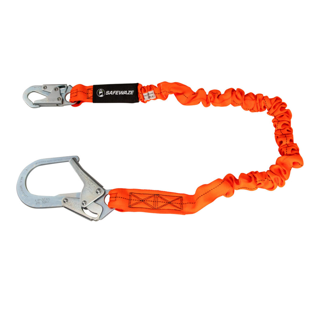 V-Line 6' Stretch Internal Energy Absorbing Lanyard: Rebar Hook | Safewaze