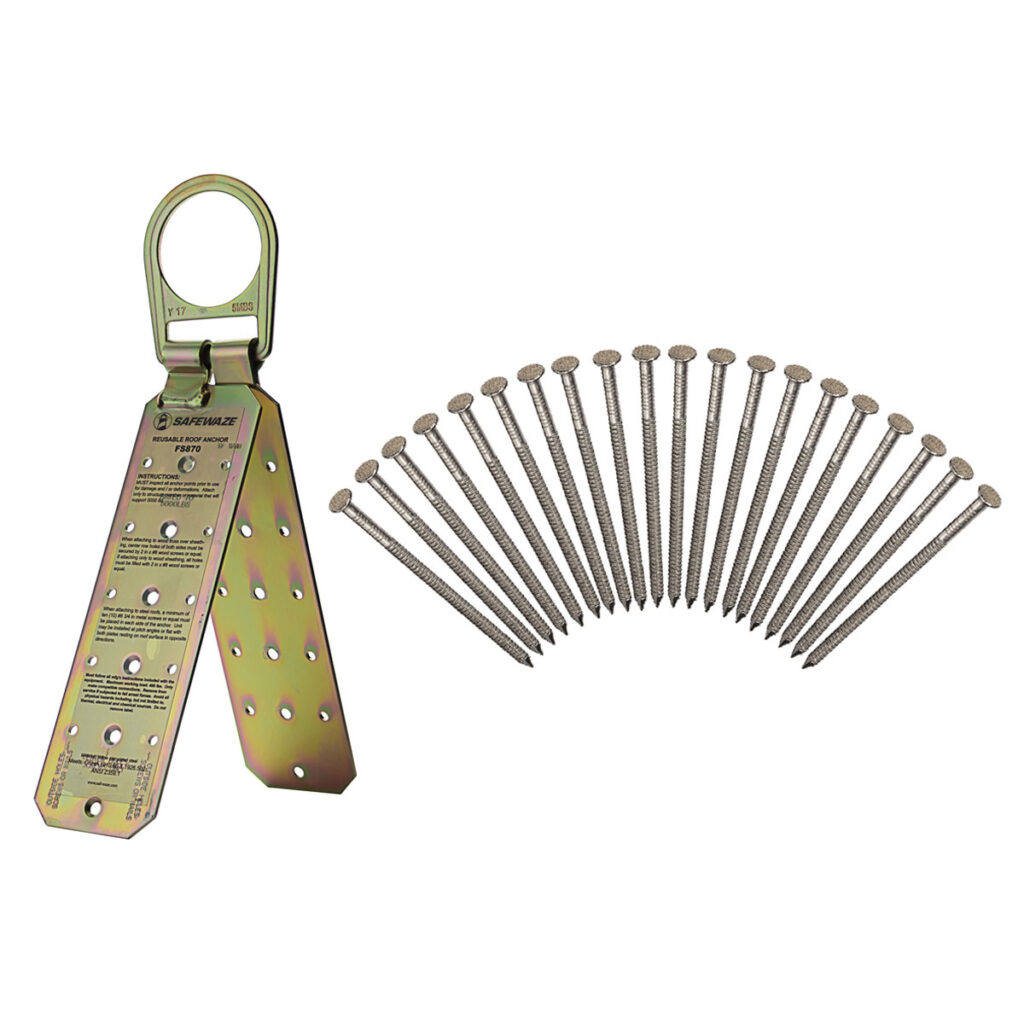 Reusable Roof Anchor, 20pc Nails | Safewaze