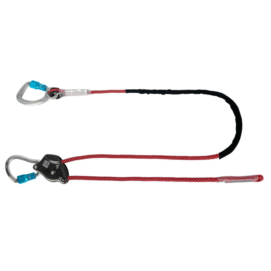 6.5' Rope Positioning Assembly: Rope Adjuster, Alu Carabiners | Safewaze