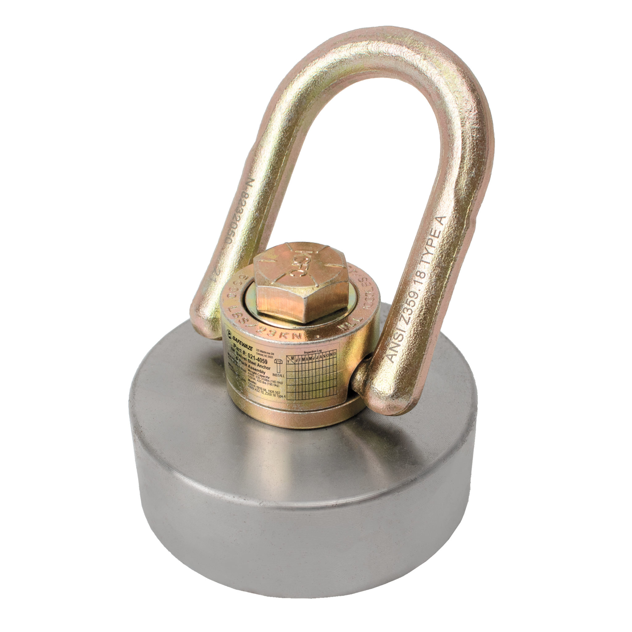 5K Swivel Steel Anchor & Puck Assembly | Safewaze