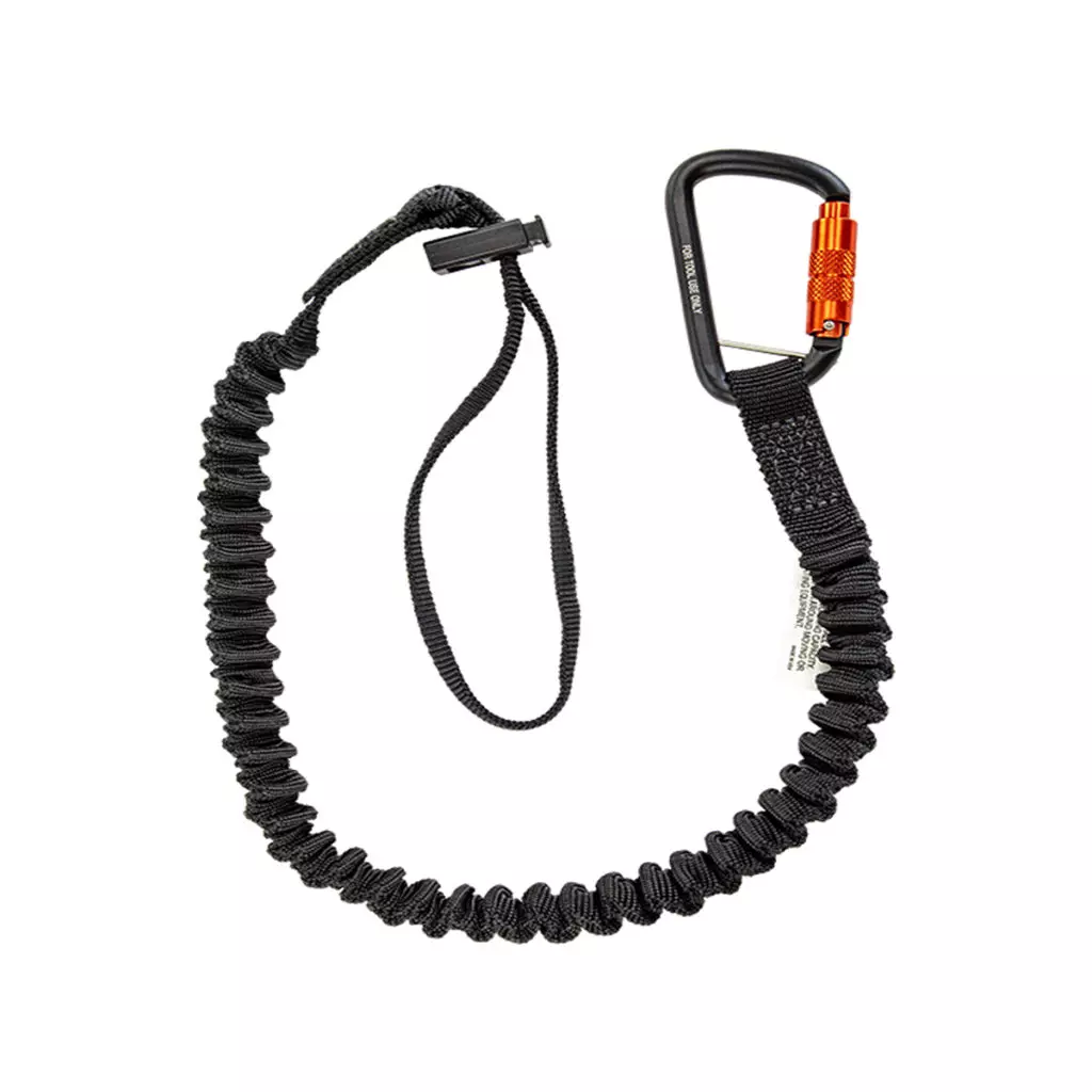 15 lb. Elasticated Tool Tether: Carabiner, Cinch | Safewaze