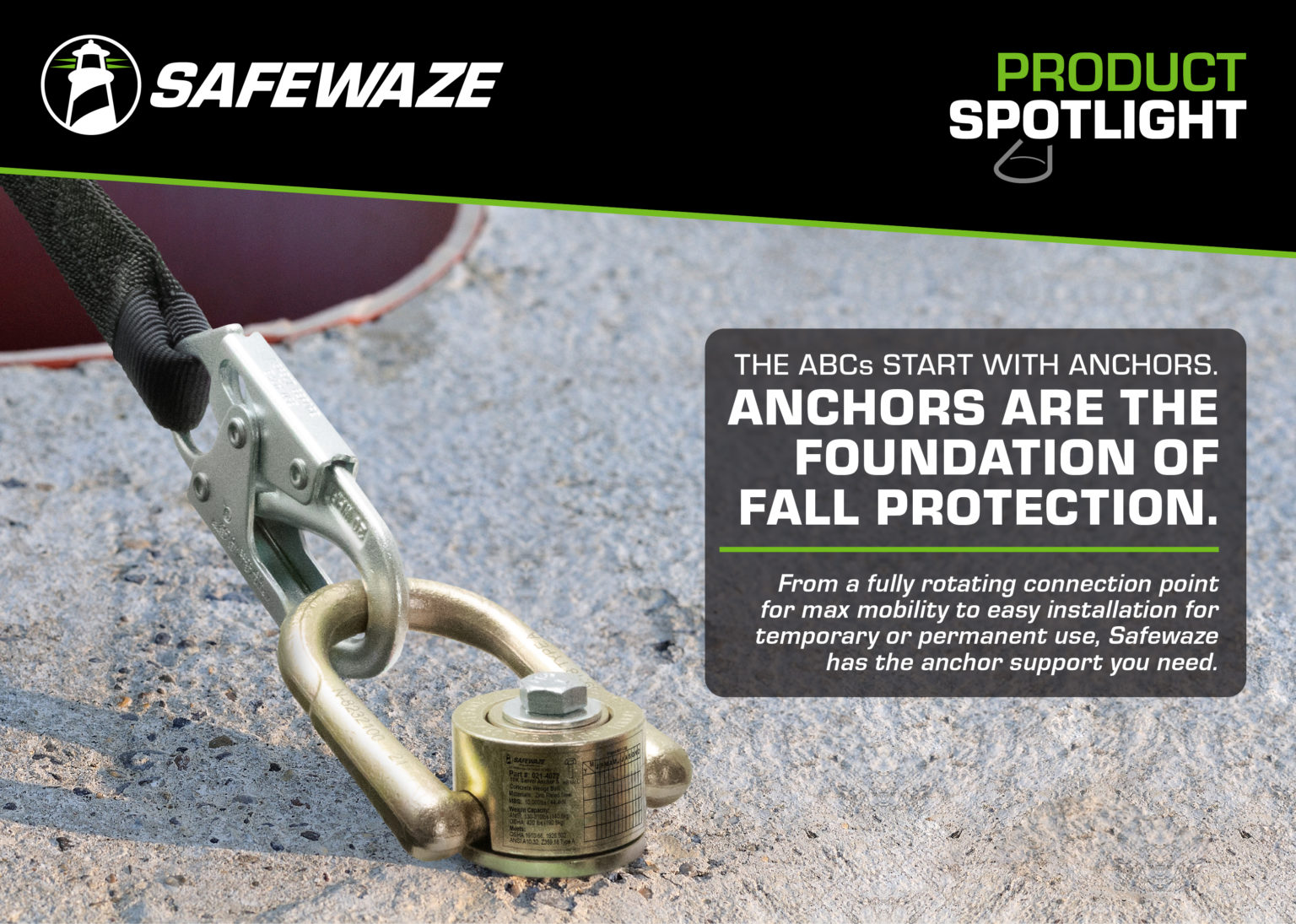 Steel & Concrete Swivel Anchors | Safewaze